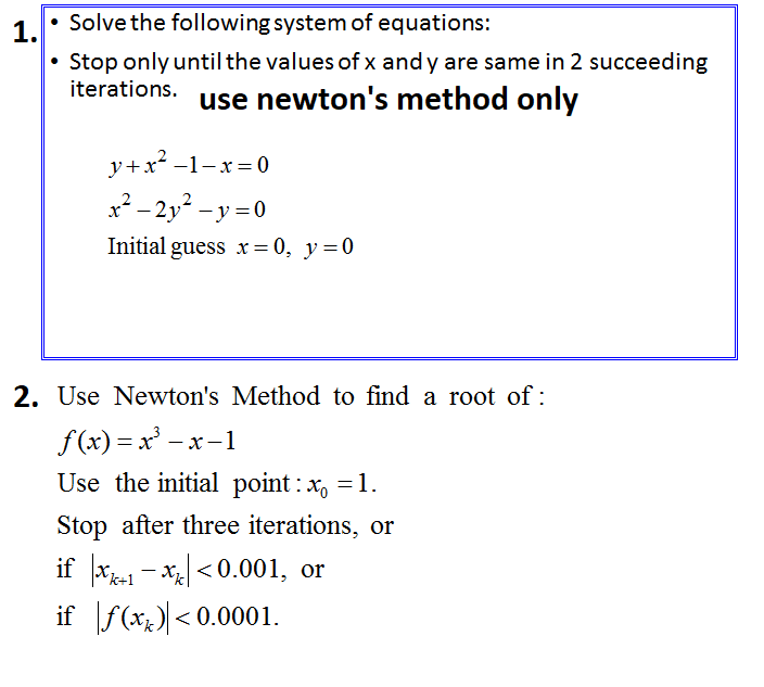 Solved 1. • Solve the following system of equations: • Stop | Chegg.com