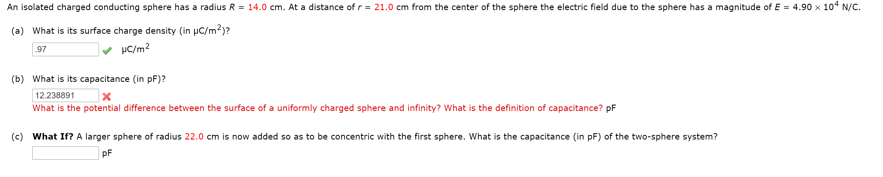 Solved An isolated charged conducting sphere has a radius R | Chegg.com
