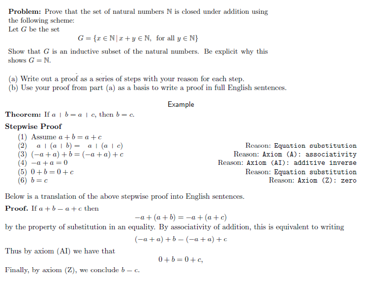 Solved Problem: Prove that the set of natural numbers N is | Chegg.com