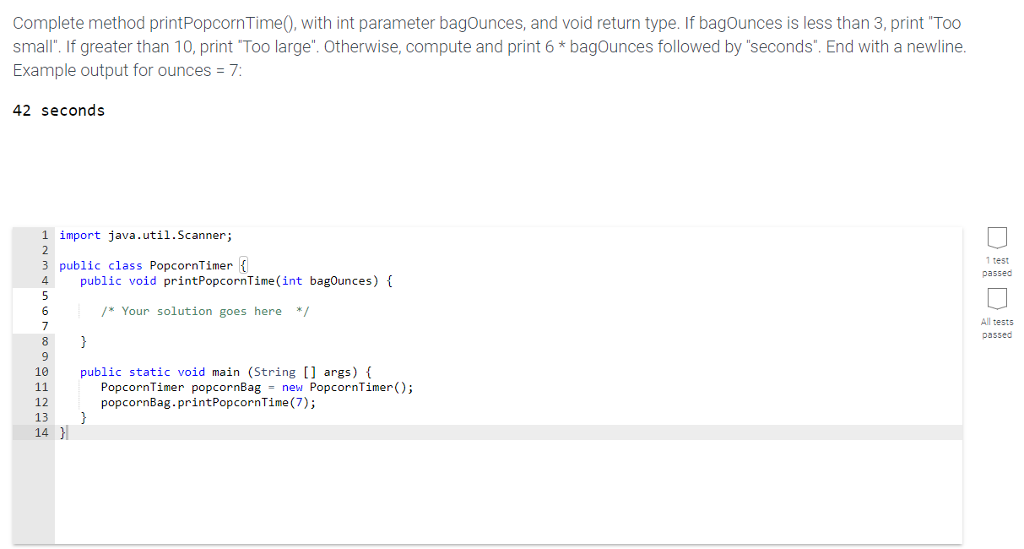 Solved Complete method printPopcorn Time0, with int | Chegg.com