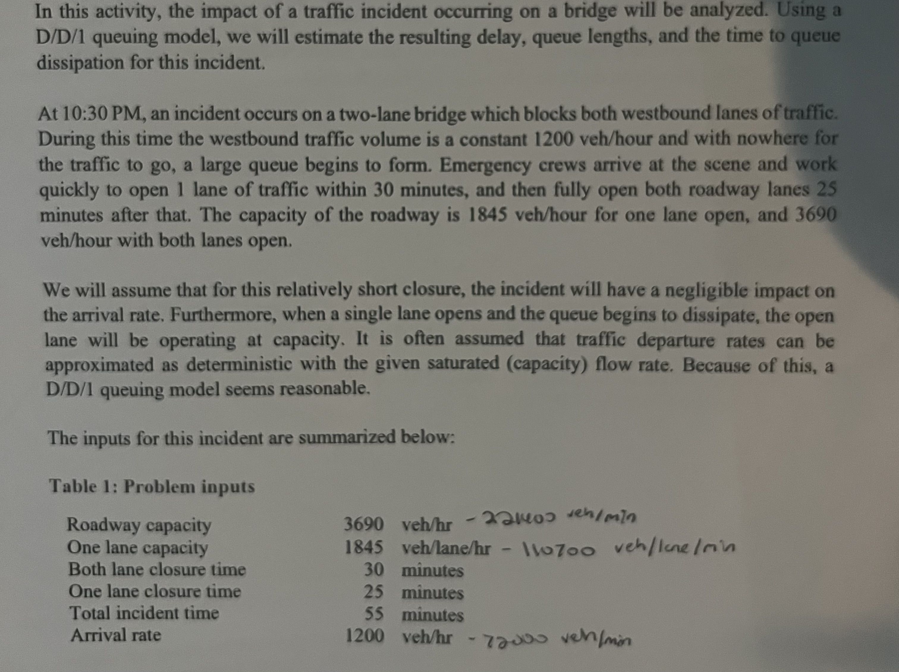 Solved In this activity, the impact of a traffic incident | Chegg.com