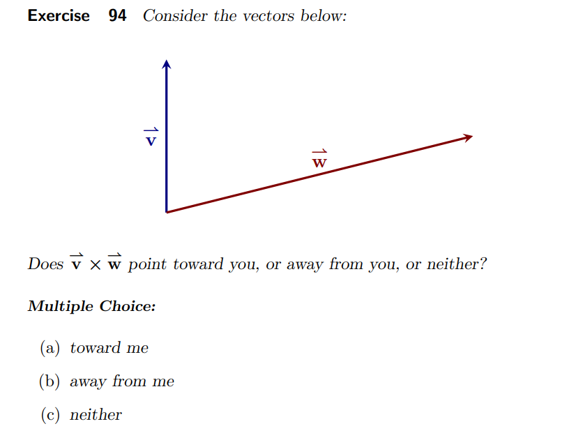 Solved Exercise 94 ﻿Consider the vectors below:Does | Chegg.com