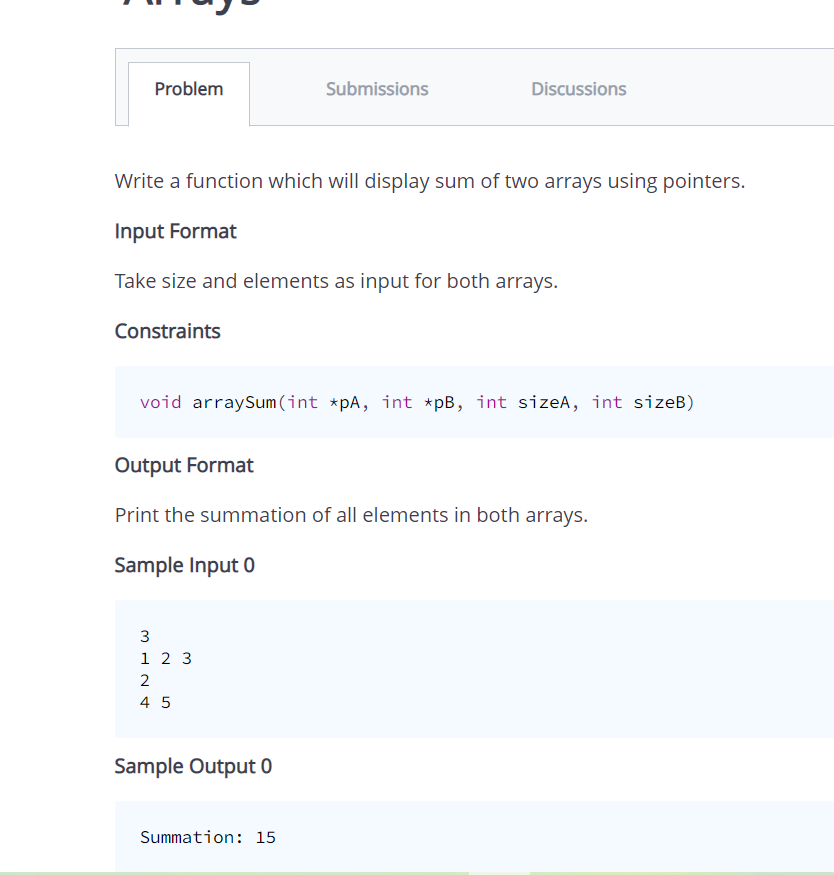 Solved Problem Submissions Discussions Write a function | Chegg.com