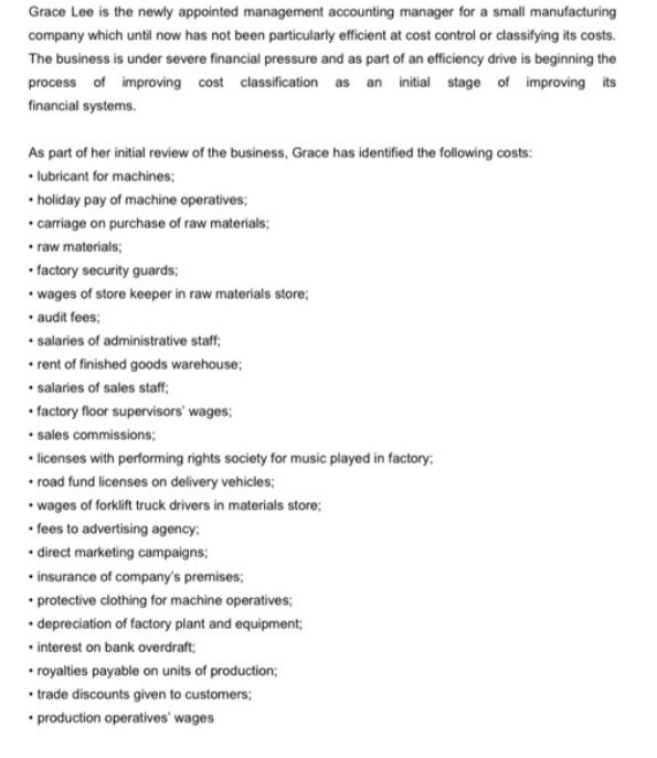 Solved Grace Lee is the newly appointed management | Chegg.com