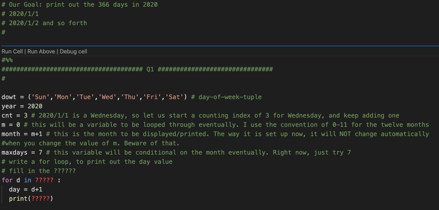 Solved How can I get this for loop to run in python? I've | Chegg.com