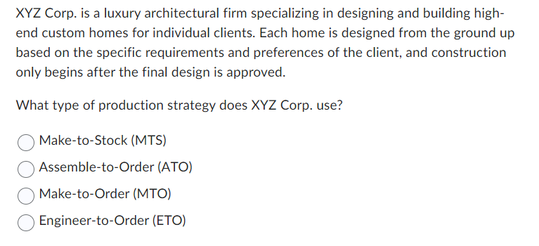 Solved XYZ Corp. is a luxury architectural firm specializing | Chegg.com