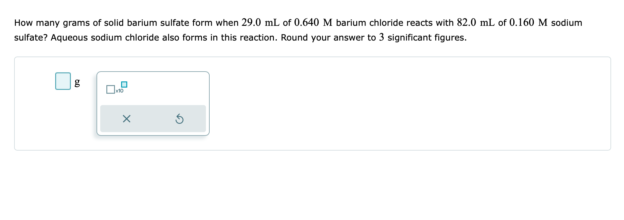 Solved How many grams of solid barium sulfate form when 29.0 | Chegg.com