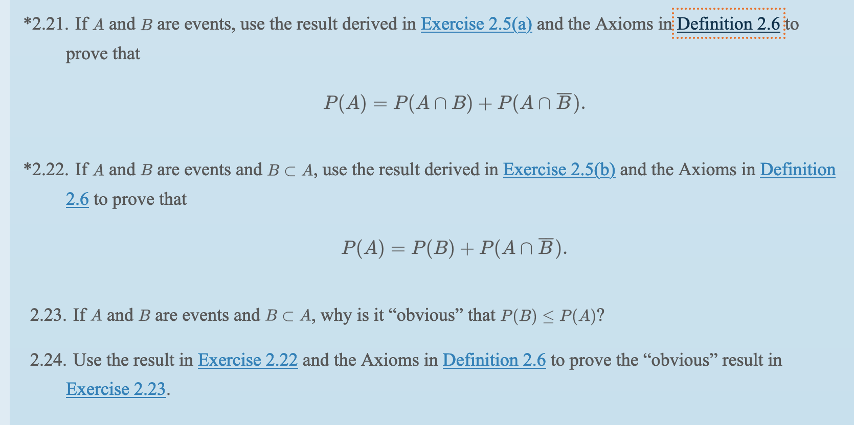 Solved *Exercise2.5(a) Use the identities A = Intersection | Chegg.com