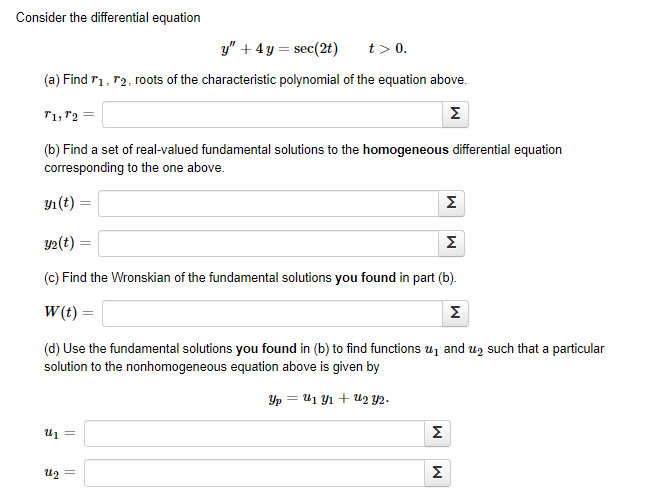 Solved Consider the differential equation y" – 4y + 4y 5e2+ | Chegg.com