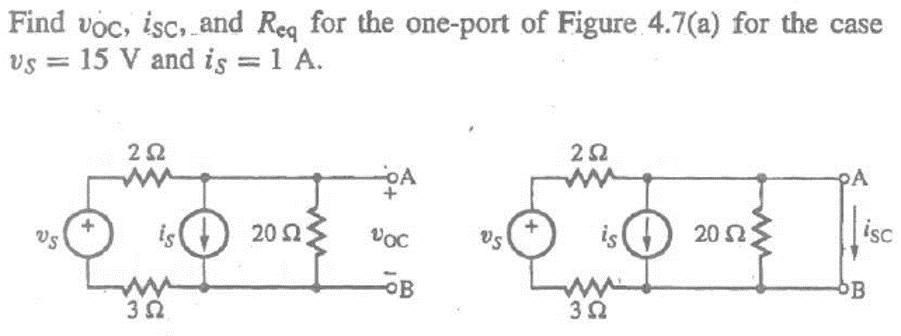Solved Find vóc, isc, and Req for the one-port of Figure | Chegg.com