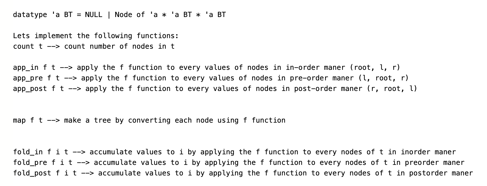 Solved Using Standard ML to develop the tool that implement | Chegg.com