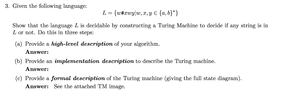 3. Given the following language: Show that the | Chegg.com