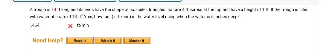 Solved A trough is 14 ft long and its ends have the shape of | Chegg.com