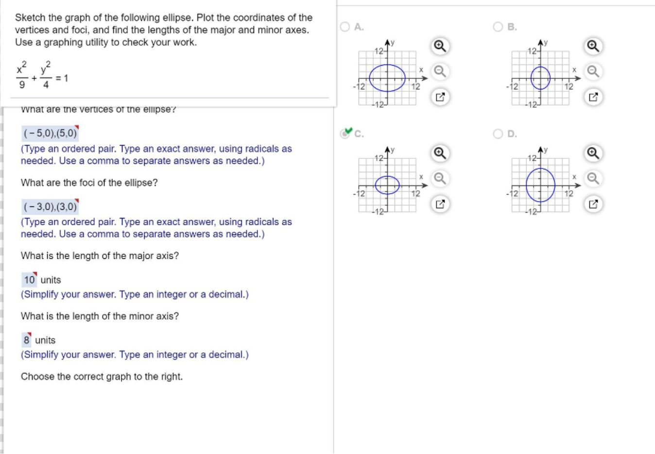 Solved Sketch the graph of the following ellipse. Plot the | Chegg.com