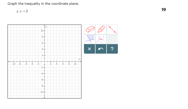 Solved Graph the inequality in the coordinate plane. x >-3 | Chegg.com