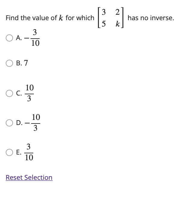 Solved Find the value of \( k \) for which \( | Chegg.com