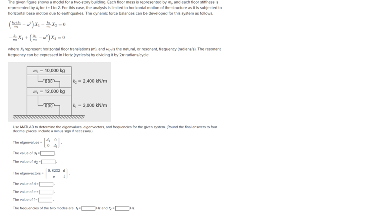 Solved The given figure shows a model for a two-story | Chegg.com