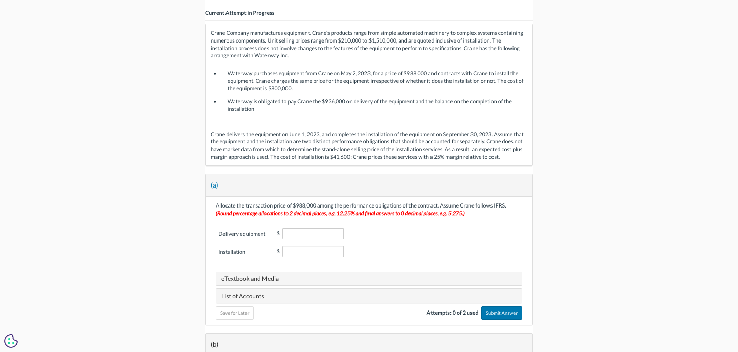 Solved Crane Company manufactures equipment. Crane's | Chegg.com