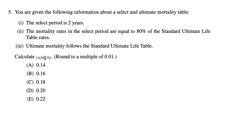 Solved 5. You are given the following information about a | Chegg.com