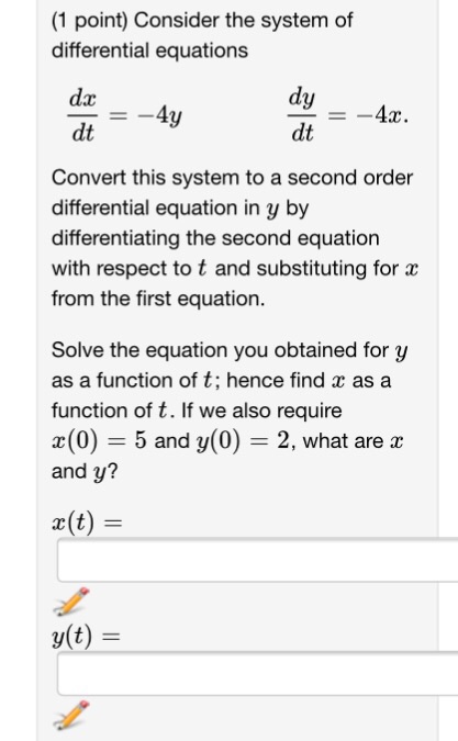 Solved Consider the system of differential equations dx/dt | Chegg.com