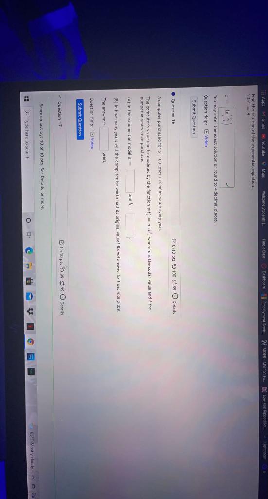 Solved 1 Apps M Gmail YouTube Maps Welcome Students Find a | Chegg.com