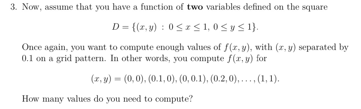 Solved Now, assume that you have a function of two variables | Chegg.com