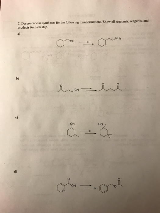Solved 2. Design concise syntheses for the following | Chegg.com