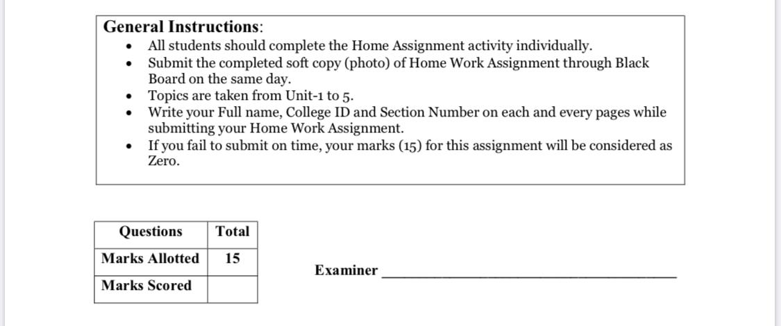 Solved General Instructions: • All students should complete | Chegg.com