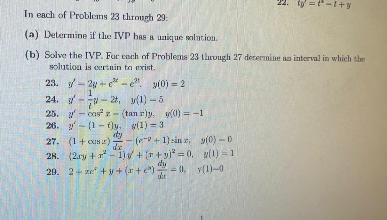 Solved In each of Problems 23 through 29: (a) Determine if | Chegg.com