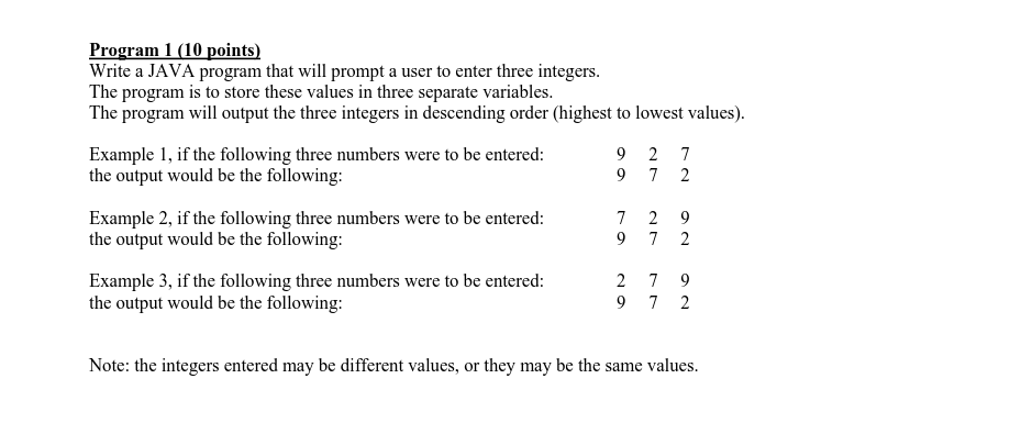 Solved Program 1 (10 points) Write a JAVA program that will | Chegg.com Solved Program 1 (10 points) Write a JAVA program that will | Chegg.com