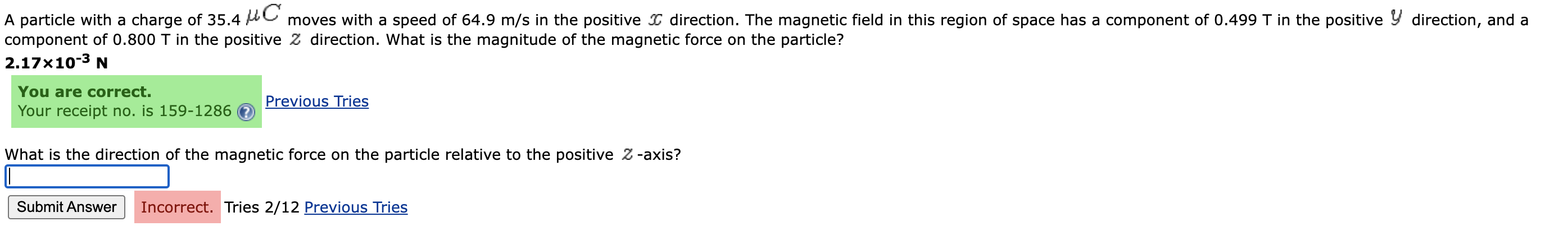 Solved (5) ﻿Physics help for part 2 | Chegg.com