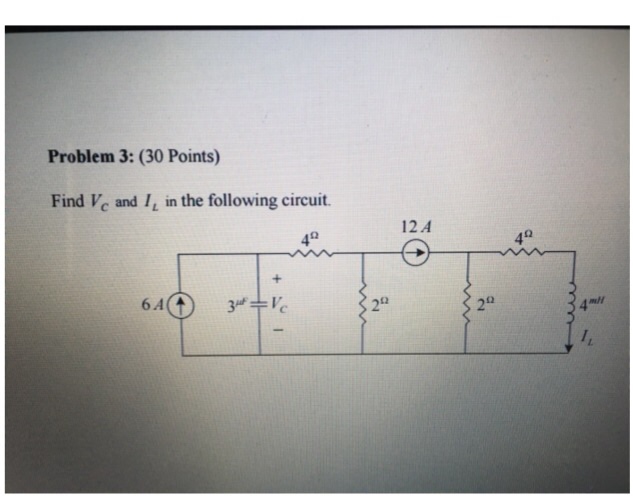 Solved Find V_c and I_L in the following circuit. | Chegg.com