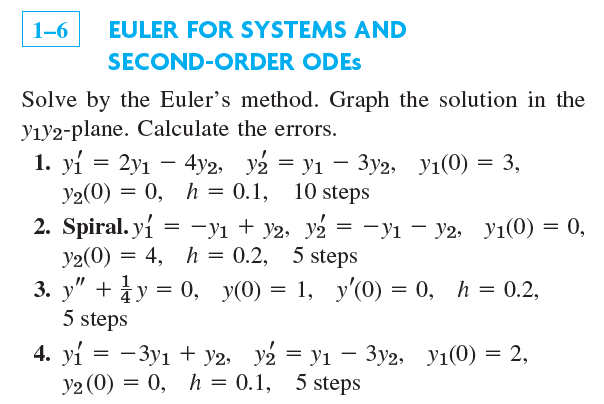 EULER FOR SYSTEMS ANDSECOND-ORDER ODEsSolve by the | Chegg.com