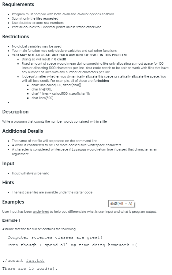 Solved Requirements • Program must compile with both - Wall | Chegg.com