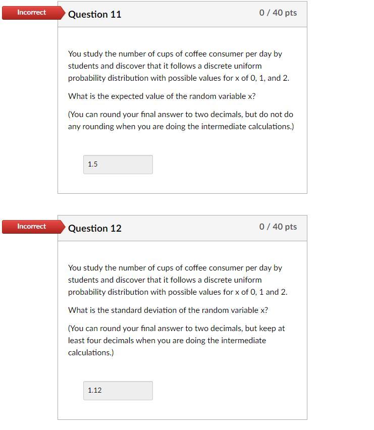 Solved You study the number of cups of coffee consumer per | Chegg.com