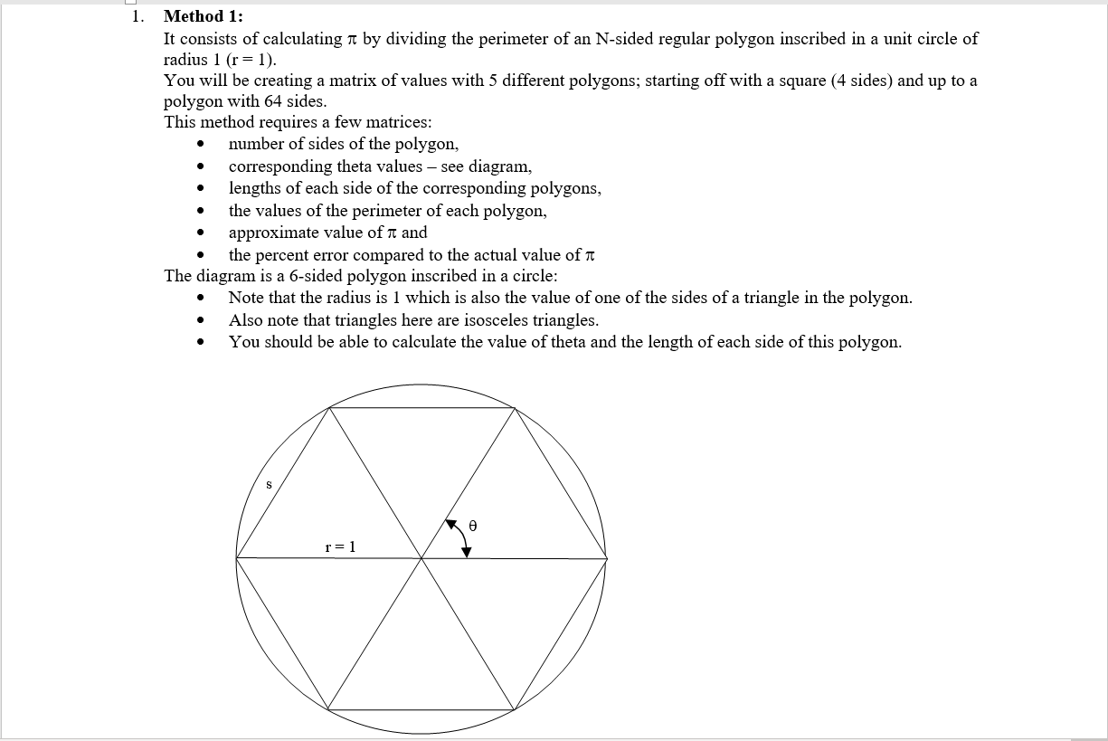Solved 1. . Method 1: It consists of calculating a by | Chegg.com