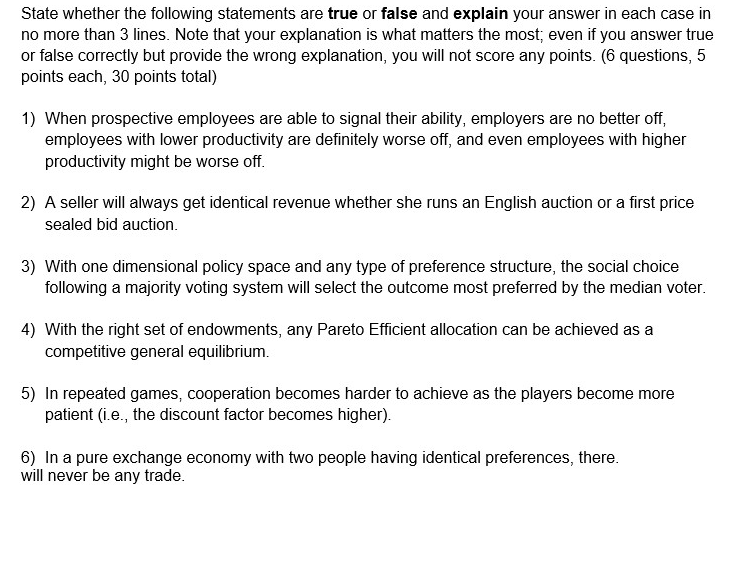 Solved State whether the following statements are true or | Chegg.com