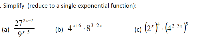 Solved Simplify (reduce to a single exponential function): | Chegg.com