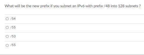 Solved What will be the new prefix if you subnet an IPv6 | Chegg.com