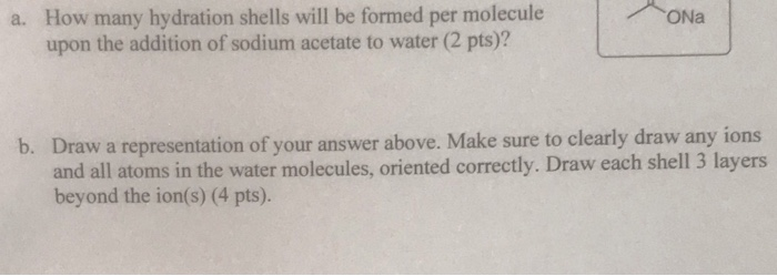 How many hydration shells will be formed per molecule | Chegg.com