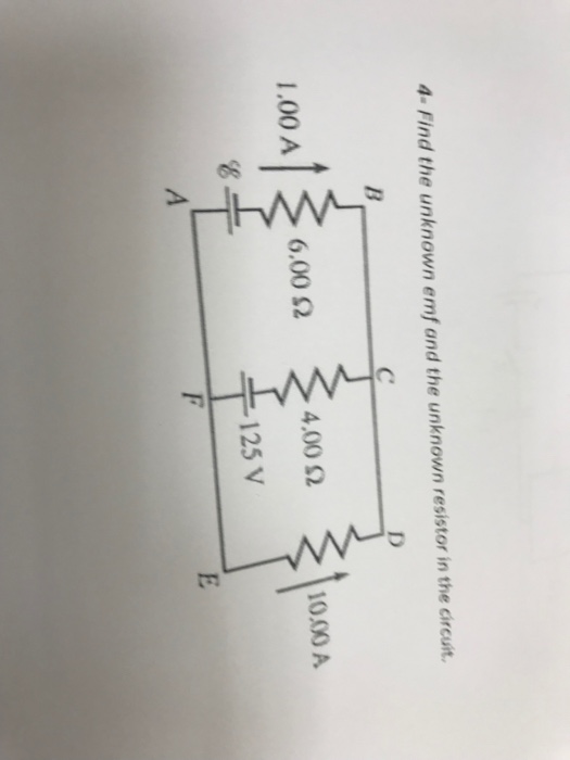 Solved Find the unknown emf and the unknown resistor in the | Chegg.com