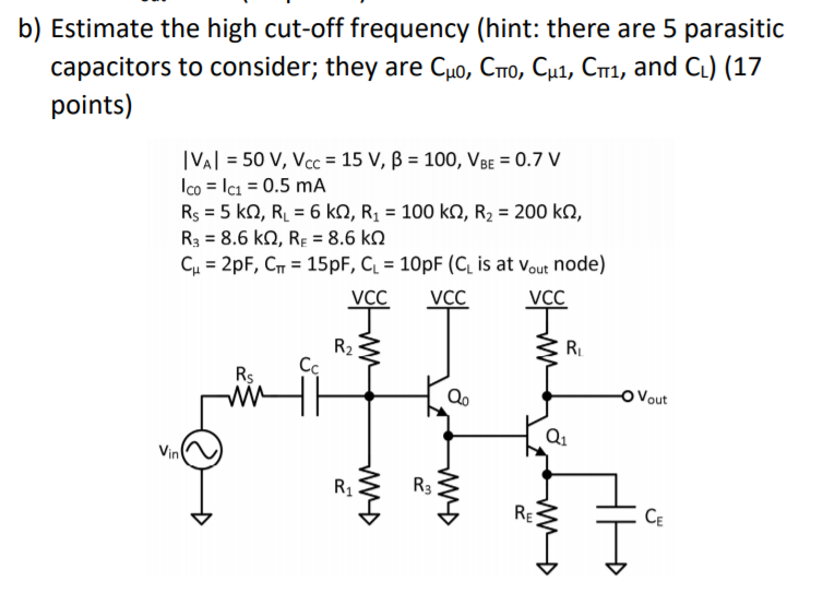 Solved b) Estimate the high cut-off frequency (hint: there | Chegg.com