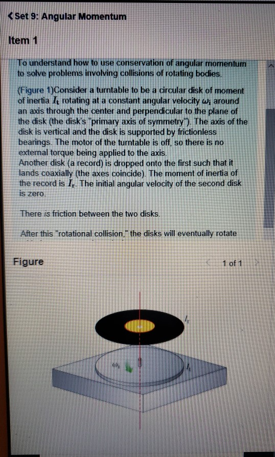 Solved Set 9 Angular Momentum Item 1 To Understand How To