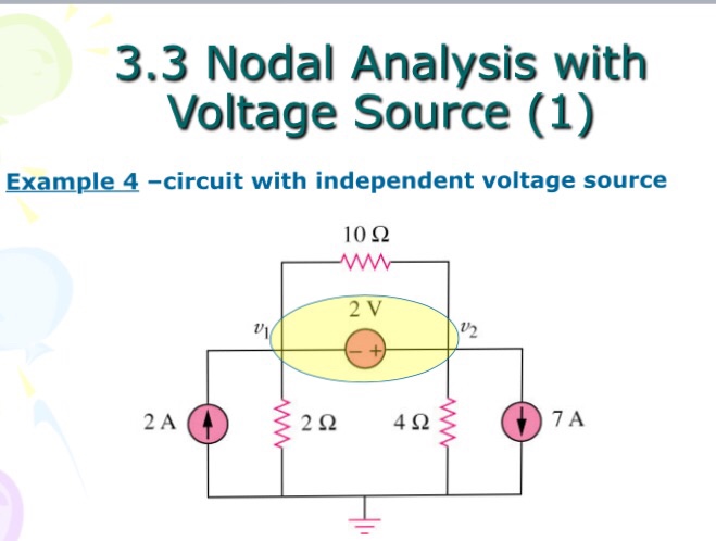 3.3 Nodal Analysis with Voltage Source (1) Example | Chegg.com