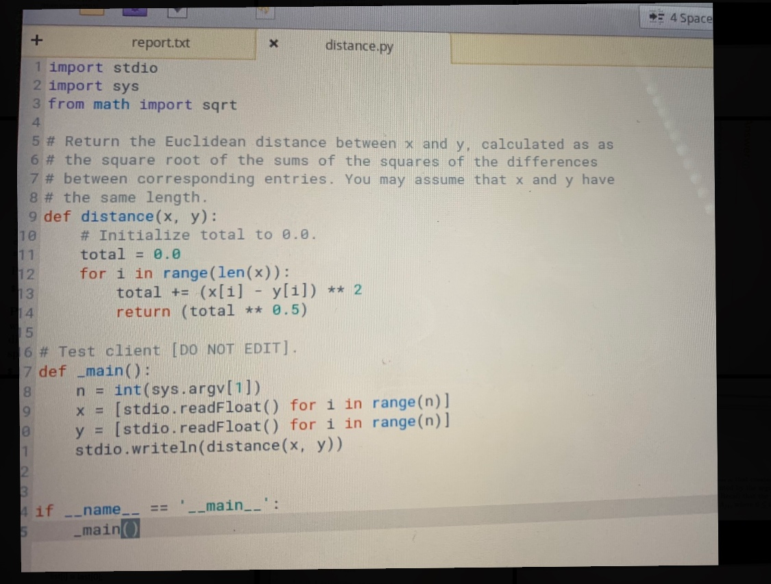 Solved Exercise 2. (Euclidean Distance) Implement the | Chegg.com