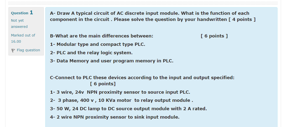 Solved Question 1 A- Draw A typical circuit of AC discrete | Chegg.com