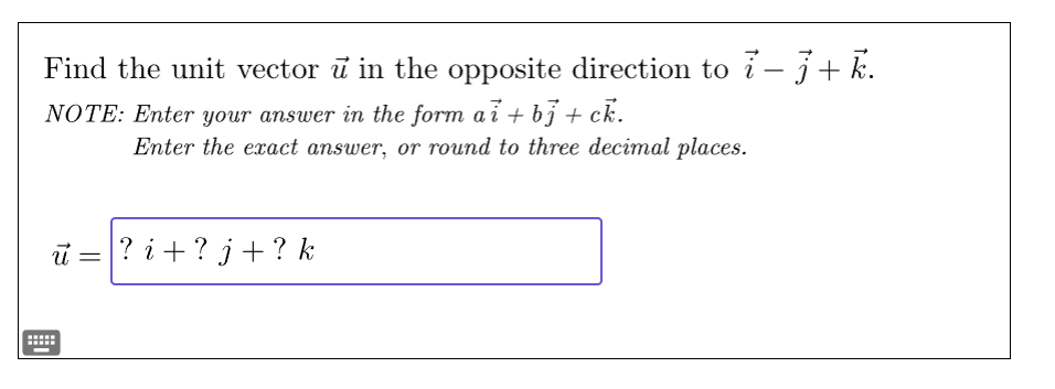 Solved Find the unit vector vec(u) in the opposite direction | Chegg.com