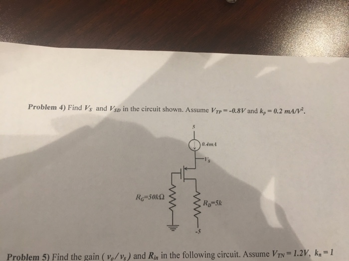 Solved Problem 4) Find Vs and Vso in the circuit shown. | Chegg.com