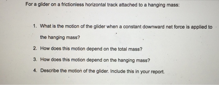 Solved For a glider on a frictionless horizontal track | Chegg.com