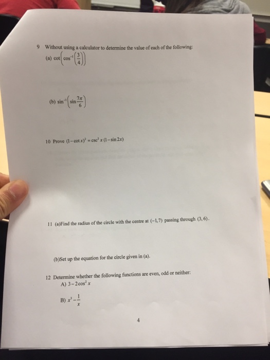 Solved Without using a calculator to determine the value of | Chegg.com